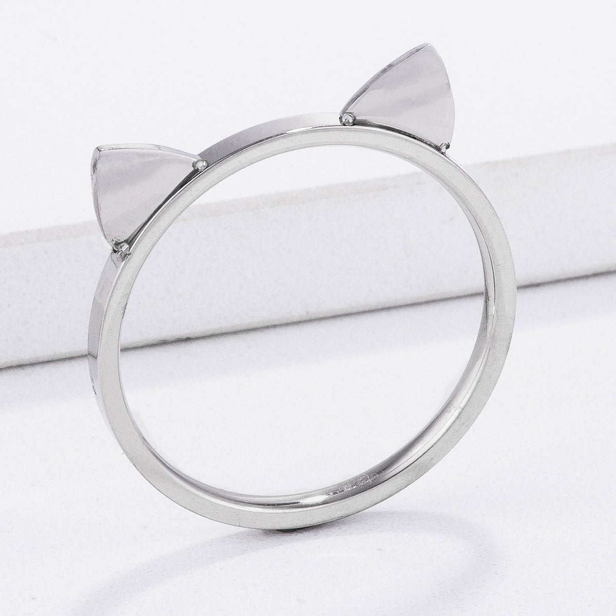 Stainless Steel Cat Ear Ring – lonique